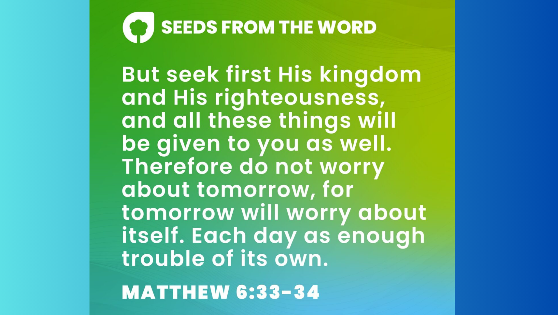 Seeds from The Word: Do Not Worry - Seeds Kids Worship